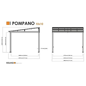 Sojag Pompano 10 Ft. X 10 Ft. Wall Gazebo