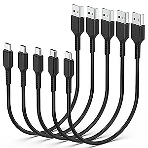 Short USB C Cable 1ft, 5pack USB A to USB C Charger Cable Fast Charging Durable USB Type C Cord for Samsung Galaxy S22 Ultra Note 8 9 A32 A12, Moto G Pure, LG Stylo 6, Charging Station, Power Bank