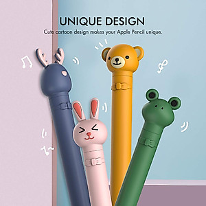 AhaStyle Case for Apple Pencil 1st Gen, Cute Cartoon Soft Silicone Sleeve Cover Accessories Compatible with Apple Pencil 1st Generation(Green Frog)