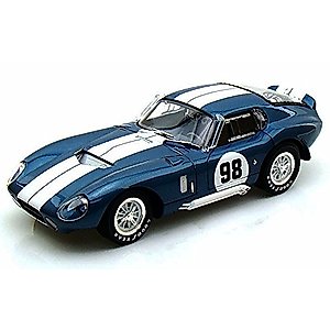 1965 Shelby Cobra Daytona Coupe #98, Blue w/ White Stripes - Shelby SC130 - 1/18 Scale Diecast Model Toy Car