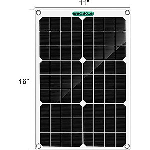 HIMINO 20W Solar Panel Kit with USB Output Ports, Portable Solar Charger for Car, RV, Boat, Cell Phone & More (20w)