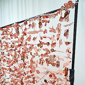 Efavormart 6 ft x 6 ft Flower Garland Backdrop Curtain for Wedding Birthday Party Banquet Event Decoration - Rose Gold