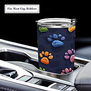 Wassud Rainbow Dog Paw 20 oz Tumbler with Lid and Straw Stainless Steel Double Wall Vacuum Tumblers Insulated Travel Coffee Mug for Cold and Hot Drinks