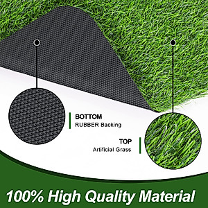 LINLA Artificial Grass Door Mat, 32x20 inches Outdoor Rug Synthetic Fake Dog Grass Mat Turf Waterproof Durable Doormat for Indoor Entryway, Outside Patio, Lawn, Garden
