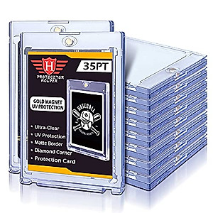 10 ct Magnetic Card Holders for Trading Cards, 35 pt Hard Plastic Protector fit for Standard Cards, MTG Cards, YUGIOH Cards, Sports Cards, Baseball Cards Toploaders