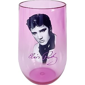 Spoontiques - Elvis Acrylic Wine Cup - Acrylic Wine Tumbler – Acrylic Stemless Wine Glass – 16oz - 5 5/8” Tall