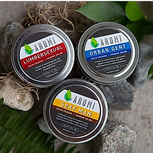 Aromi Lumbersexual Solid Cologne Cashmere Woods Fragrance; Men's Stocking Stuffer, Travel-friendly Cologne; Powdery, Musk, Bergamot, 1 oz