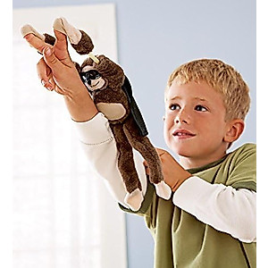 Playmaker Toys Flingshot Flying Screaming Monkey Plush Dog Cat Pet Catch Toy w/Sound