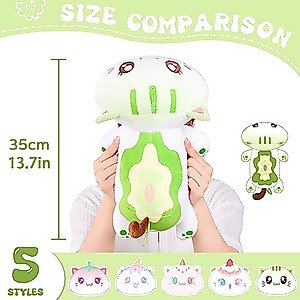 AIXINI Cute Avocado Cat Plush Pillow 13.7" Kitten Stuffed Animal, Soft Kawaii Cat Plushie Gift for Kids