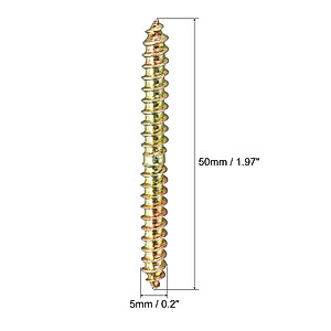uxcell 5x50mm Hanger Bolts, 24pcs Double Ended Self-Tapping Thread Wood to Wood Dowel Screws for Wood Connecting