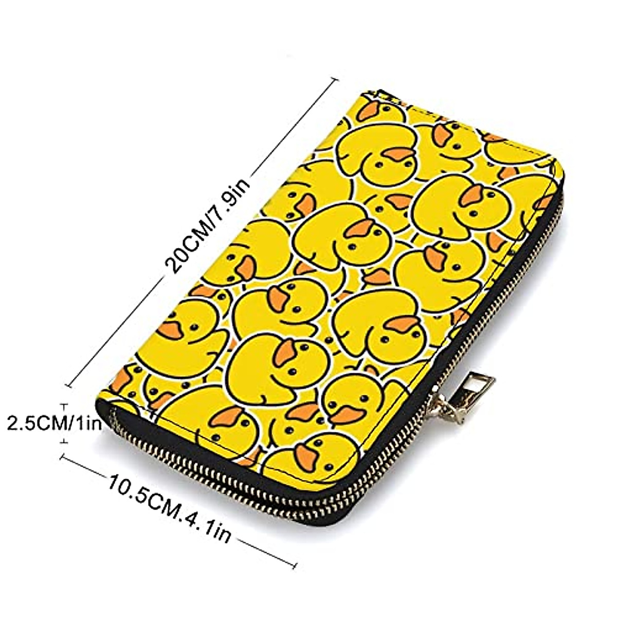 Qwalnely Cute Duck Wallet Leather Phone Money Credit Card Holder with Durable Zipper Purse Gifts for Women Girl