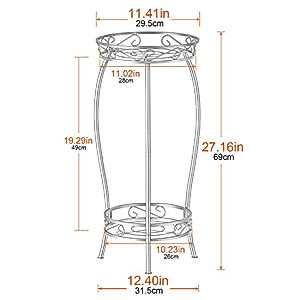 Skycarper Tall Metal Plant Stand 2 Tier Flower Pot Rack Organizer Indoor Outdoor Multiple Holder,Silver
