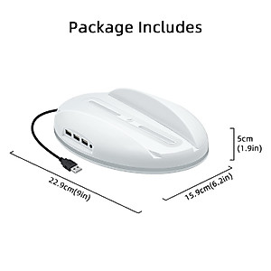 Mcbazel RGB Vertical Stand for PS5 Console, LED Base Gaming Stand with USB Hub Compatible with PS5 Console - White (NOT for PS5 Slim)