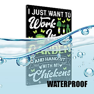 Funny Garden Metal Tin Sign Wall Art Decor - Retro Farmhouse Tin Sign for Home Decor Gifts 8x12 Inch