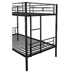 MWrouqfur Bunk Bed,Twin Over Twin Metal Bunk Bed,Metal Bunk Bed Twin with Ladder and Safety Rail,Space-Saving, Noise Free, No Box Spring Needed