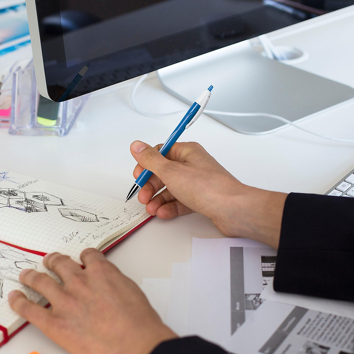 BIC Glide Exact Retractable Ball Point Pen, Fine Point (0.7 mm), Black, Precise Lines For Clean Writing, 3-Count