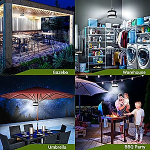 160 LED Solar Lights Outdoor Waterproof，LOFTEK Solar Pendant Lights with Remote Hanging Hook & 16.4ft Cable, Dusk to Dawn Solar Powered Security Flood Lights for Indoor Shed Patio Garage Yard