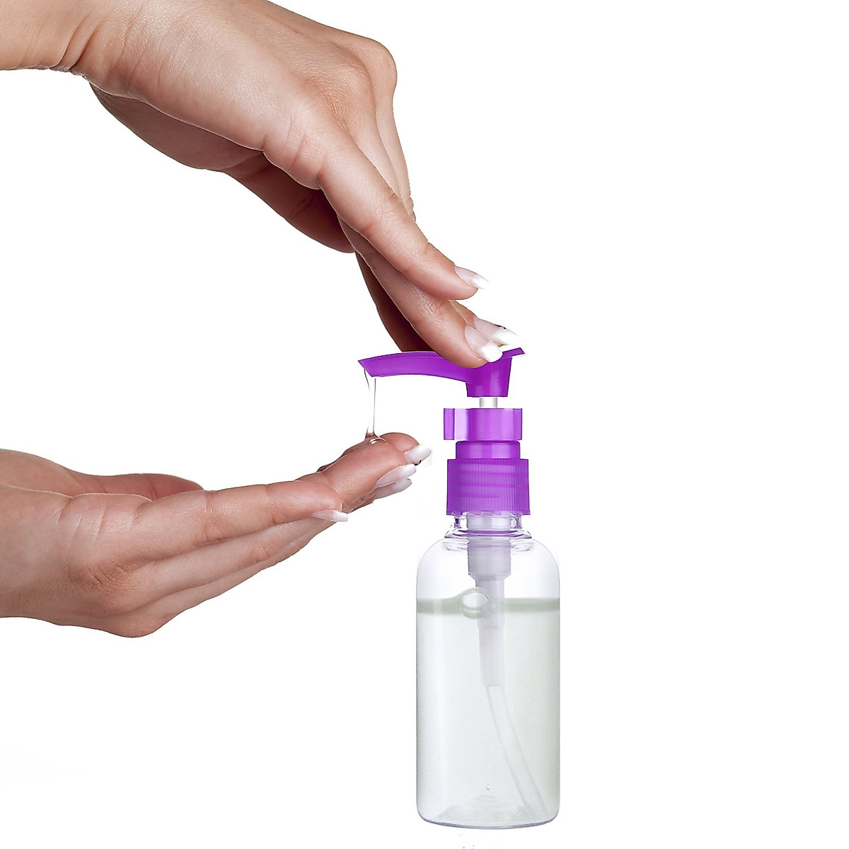 Transparent Travel Bottles Pump Bottle Lotion Dispenser Bottle, 4 Pieces (100 ml)