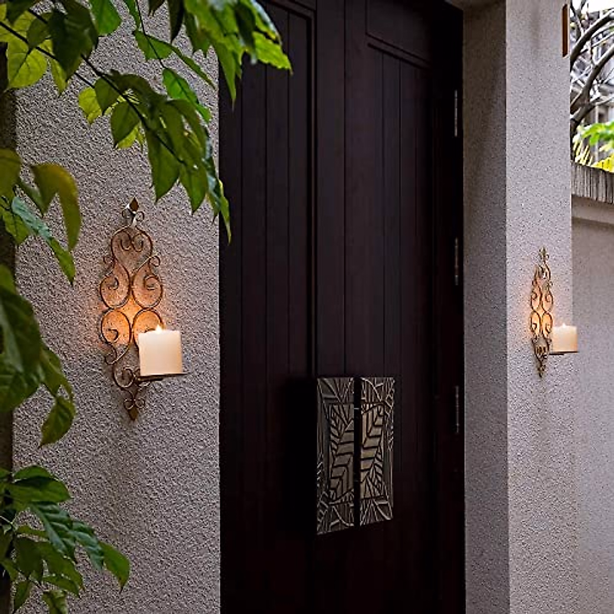 3x3 Flickering Flameless Candles Set of 2, 2AA Battery Life 600 Hours Battery Candles Flickering with Timer, 3 inch Flameless Candles with Remote for Valentines Day Decorations Indoor/Outdoor, White