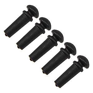 5Pcs Yootones Slotted Acoustic Guitar Ebony End Pins Endpin Compatible with Taylor Martin Guitar Parts (Black)