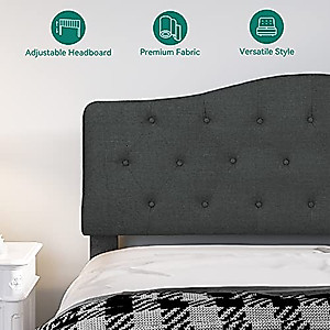 YITAHOME Upholstered Headboard, Linen Tufted Upholstered Headboard with Diamond Tufted, Headboards for Full/Queen Size Bed - Grey