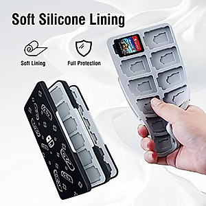 NOOP Switch Game Case for Nintendo Switch with Micro SD Memory Cards Holder, Customized Pattern Game Card Case with 48 Game Card Slots and 24 Micro SD Card Slots (48 Slots(Joy-Con Grip))