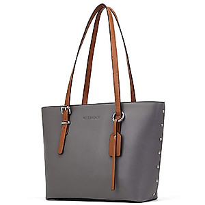 WESTBRONCO Vegan Leather Purses and Handbags For Women,Travel Tote bag Large Shoulder Bag with zipper