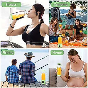 Portable Blender for Shakes and Smoothies, 300W Personal Size Blender for Crushes Ice Cubes, Frozen Fruit, Nuts. USB Mini Pulse Blender(6 Blades) with 20oz BPA Free Removable Sports Bottle for Home, Travel, Office, SIQDAK Blender Bravo Green