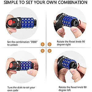 Bicycle Lock, with LED Night Light Lighting, Combination Lock, Mountain Bike Steel Cable Lock, 120cm / 12mm