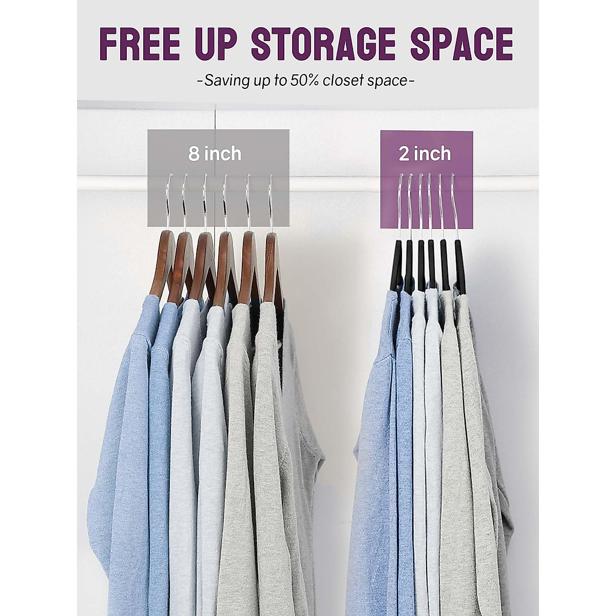 Pretigo Premium Velvet Hangers 50 Pack, Non-Slip Clothes Hangers Black, Space-Saving Velvet Clothes Hangers for Coats, Pants & Dress, Sturdy Heavy Duty Felt Hangers 360° Swivel Hook, Elegant Wardrobe