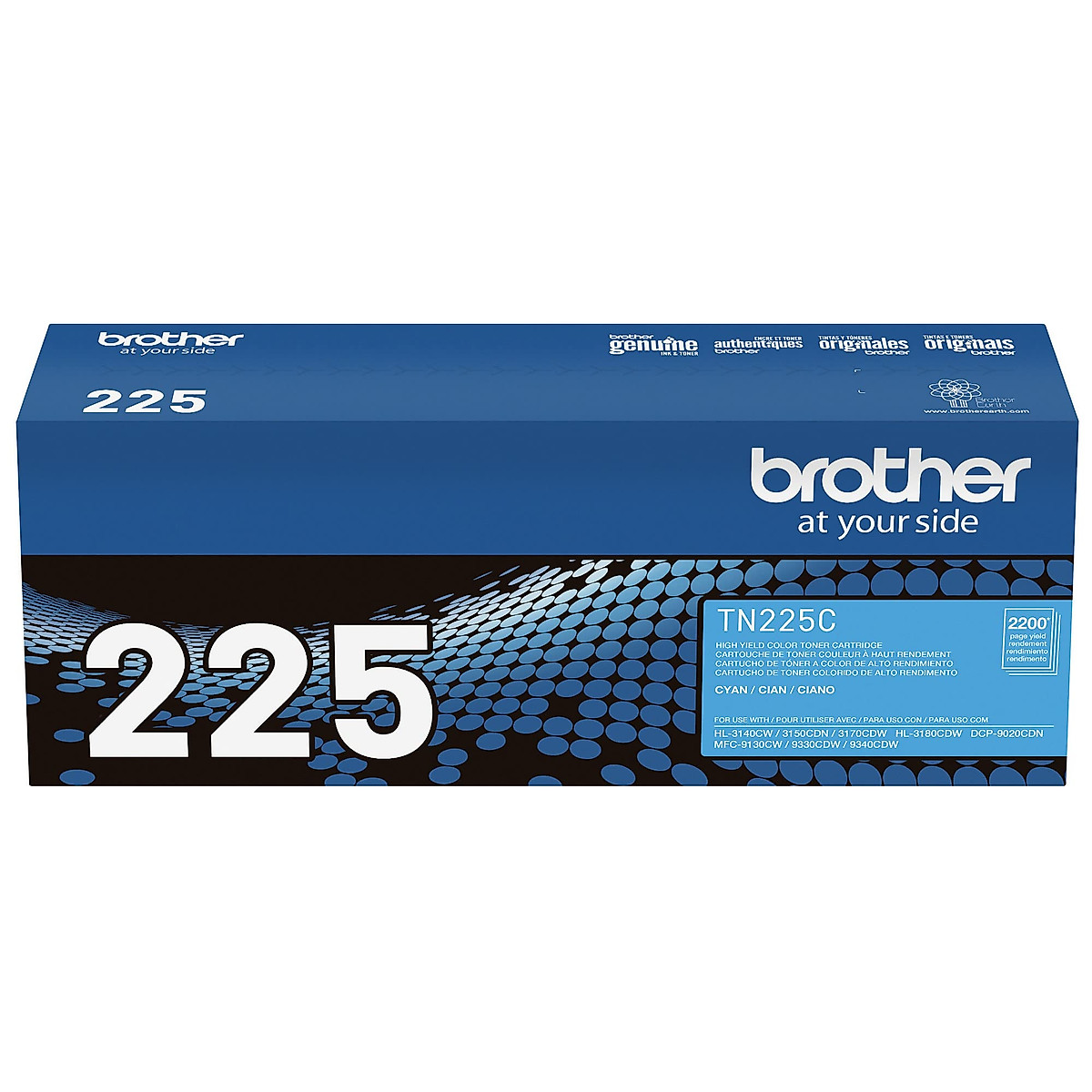 Brother Genuine High Yield Toner Cartridge, TN225C, Replacement Cyan Toner, Page Yield Up To 2,200 Pages, Amazon Dash Replenishment Cartridge, TN225