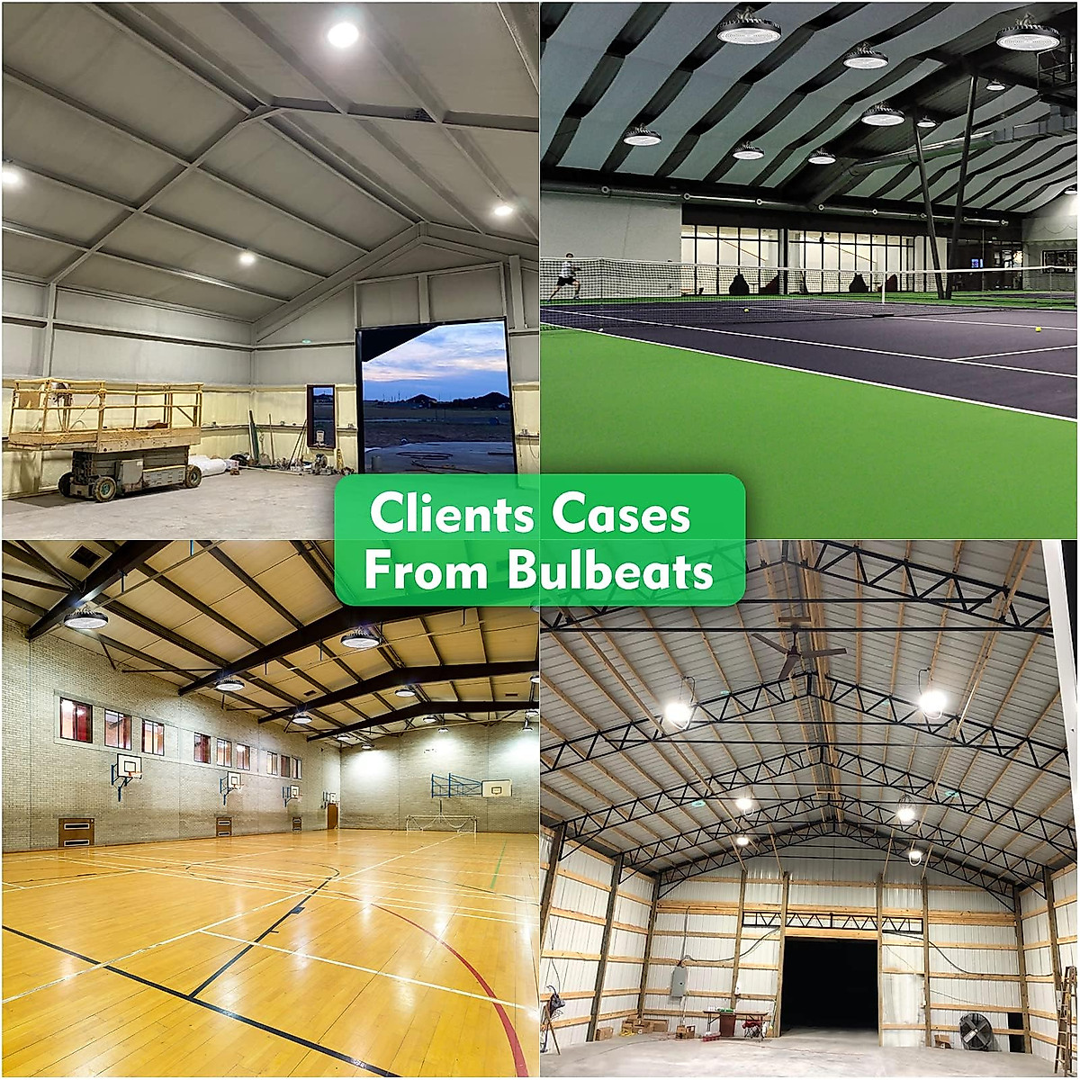 bulbeats 240W LED High Bay Light 36000lm (Eqv.1000W MH/HPS) 5000K ETL Listed High Bay LED Light, AC100-277V UFO Lights-4Pack 𝟓𝐘𝐫𝐬 𝐖𝐚𝐫𝐫𝐚𝐧𝐭𝐲