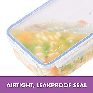 LOCK & LOCK Easy Essentials Food Storage lids/Airtight Plastic, containers, BPA Free, 14-Piece, Clear