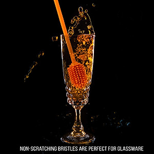 Kitchiny Silicone Bottle Brush | One Brush | 12.5” Bottle Cleaner Brush for Hydroflasks, Insulated Sports Bottle, Vase and Glassware | Water Bottle Brush Cleaner for Narrow Neck containers