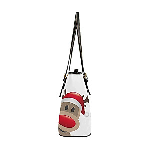 InterestPrint Womens Handbags Ladies Purses Shoulder Bags Tote Bag Reindeer Red Nose Hang Christmas Balls