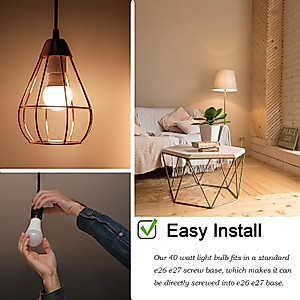 Hanbaak E26 LED Bulb, 40W Equivalent Light Bulb, 6W Medium Base Bulb, Non-Dimmable, Soft White 2700K, 4 Packs