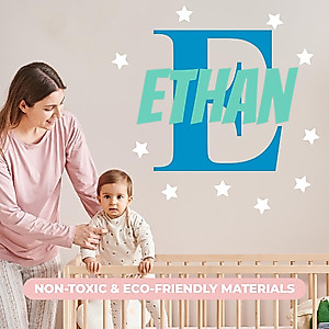 Multiple Font Personalized Name & Initial Vinyl Wall Decor I Nursery Wall Decal for Boy & Girl Decoration I Stickers Aesthetic I Multiple Options for Customization