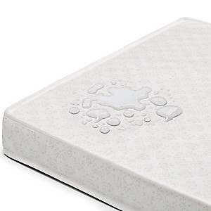 Delta Children Emery Mini Convertible Baby Crib & Twinkle Stars 3-Inch Waterproof Mini Crib Mattress, Dark Chocolate