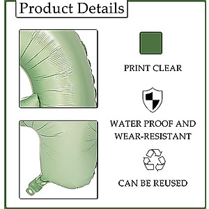 Number 3 Balloon 40 Inch Sage Green Number Balloon Foil Mylar Balloon for Boys Girls 3rd 30th Birthday Wedding Anniversary Jungle Party Decoration Supplies large Number Balloons