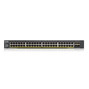 ZYXEL 52-Port PoE Switch Gigabit Ethernet Smart (XGS1930-52HPV2) - Managed, with 48x PoE+ @ 375W, 4x 10G SFP+, Optional Nebula Cloud Management, Rackmount, Limited Lifetime Protection