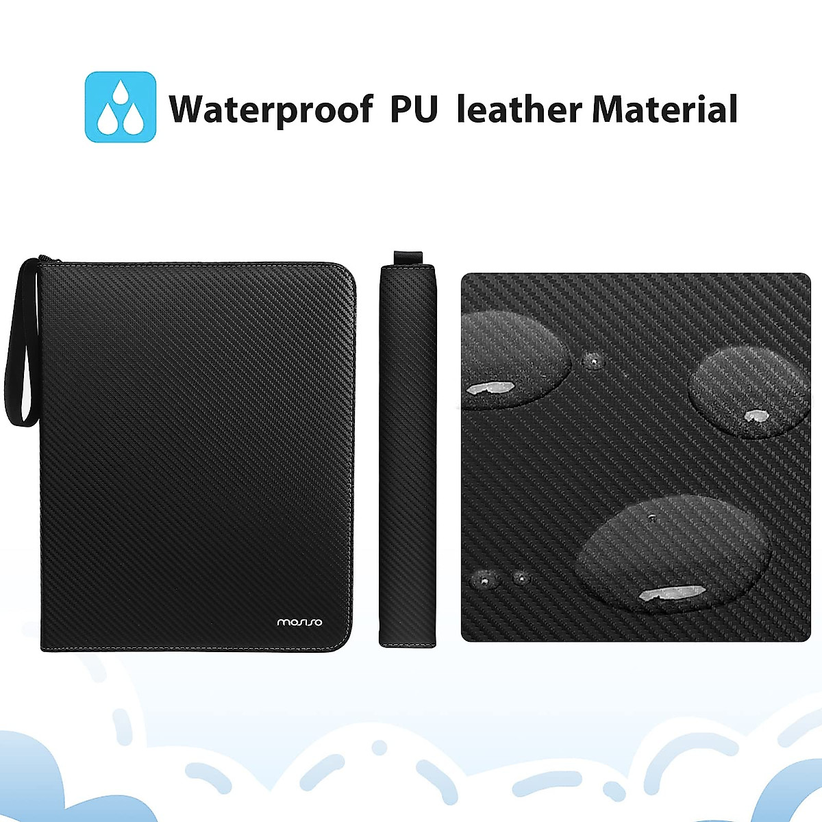 MOSISO Cards Binder Carrying Case Compatible with Trading Cards, 9 Pocket Game Cards Collection Binder Holder 900 Sheets Display Sleeve Album Folder Storage Case with Handle & Zipper, Black