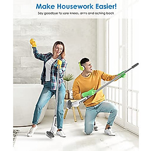 Electric Spin Scrubber, 10 in 1 Airpher Cordless Cleaning Brush IPX8 with 9 Replaceable Brush Heads and 4 Tier Removable Handle, Power Shower Scrubber for Bathroom, Tub, Tile, Floor, Kitchen, Window