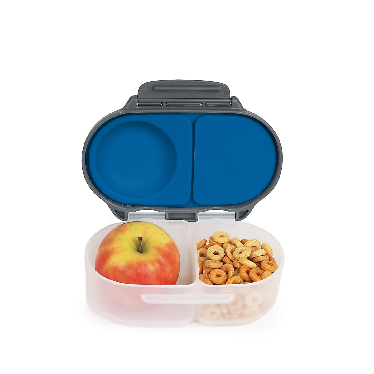 b.box Snackbox for Toddlers, Kids | Mini bento box, Lunch box | Leak Proof, 2 Compartments | BPA free, Dishwasher safe, Freezer safe (Blue Slate, 12 fl oz capacity)