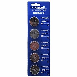 LOOPACELL CR2477 3V Lithium Cell - Replacement for Panasonic CR2477 3V Lithium Cell Battery (Pack of 5)