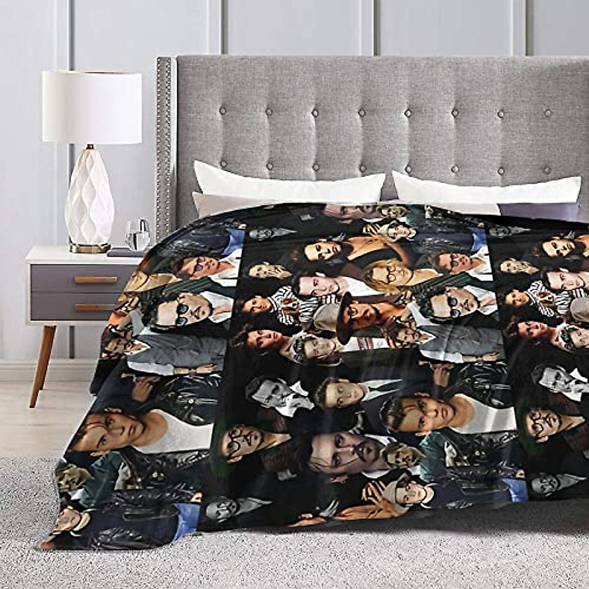 Blanket Johnny Depp Super Soft and Comfortable Fleece Blanket Throw Blanket Picnic Blankets Camping Blanket Beach Blanket for Decoration Bedroom Living Room Yoga (50"x40")