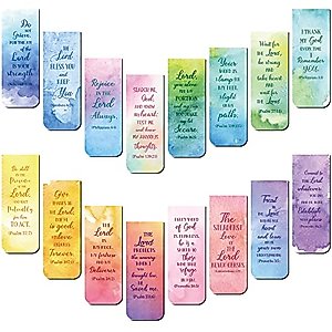 48 Pcs Bible Verse Magnetic Bookmarks Inspirational Scripture Christian Book Markers Religious Motivational Encouragement Flower Page Clips Presents for Women School Office Supplies