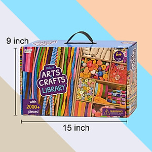 Darnassus 2000+ Craft Kit Library, Crafts Vault Supplies, Arts & Crafts Kit, Crafting Set Kits, Science Kits & Toys, Creative Set, Mega Art & Craft Materials Kit Box for Kids Ages 6-12 Gift