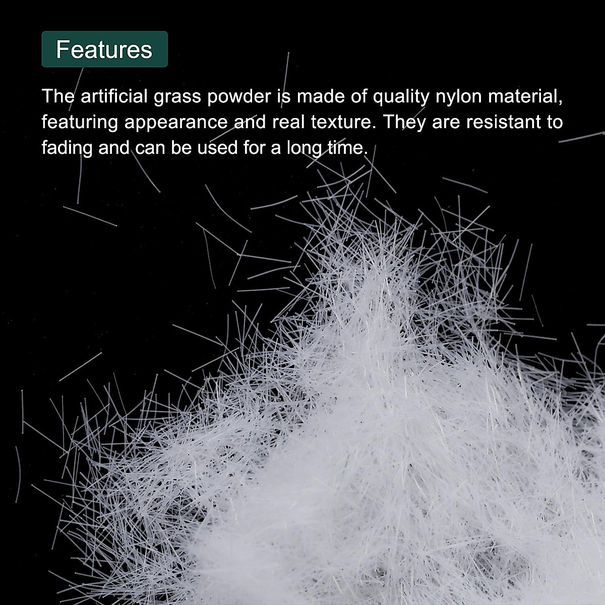 MECCANIXITY Static Grass, Nylon Artificial Grass Powder 3mm 2 x 30g Artificial Grass Fake Grass Tuft Model for Train Landscape Railway Sand Ground,White, Pack of 2