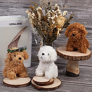 Sumind 9 Pcs Valentine Mini Plush Dog Stuffed Animals Bulk Dog Plush Party Favors Small Soft Plush Dog Toy for Easter Goodie Bag Fillers Baby Show Birthday(Curly Puppy)