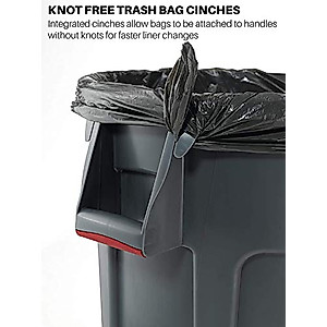 Rubbermaid Commercial Products-2136382 BRUTE Heavy-Duty Round Trash/Garbage Can with Venting Channels - 44 Gallon - Gray (Pack of 2)